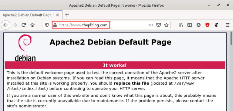Install a free Let's Encrypt SSL certificate on Debian 10 - PragmaticLinux