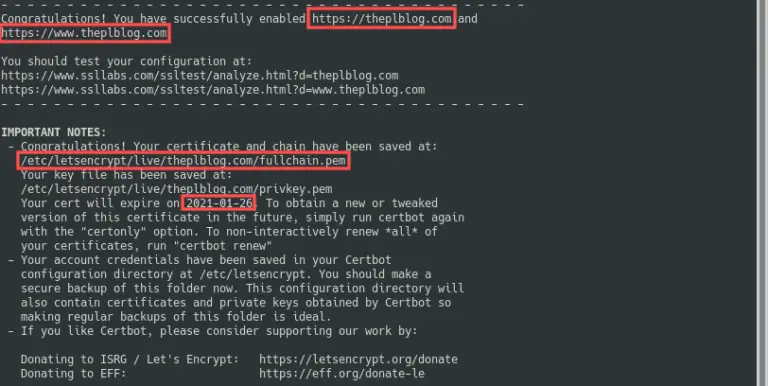 Install A Free Lets Encrypt Ssl Certificate On Debian 10 Pragmaticlinux