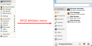 Install and configure the Whisker menu as your XFCE start menu ...