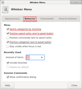 Install and configure the Whisker menu as your XFCE start menu ...