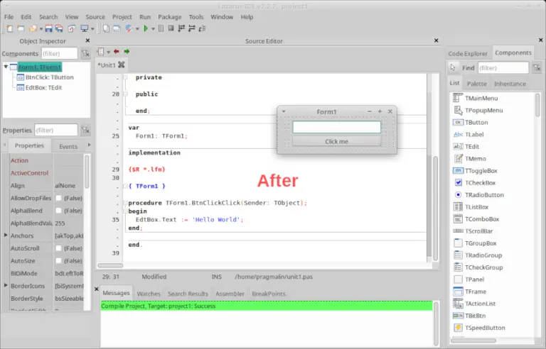 Single window mode for the Lazarus IDE - PragmaticLinux